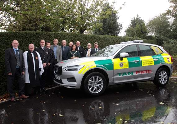 Firefighters pick up keys to new first responder car | cambrian-news.co.uk
