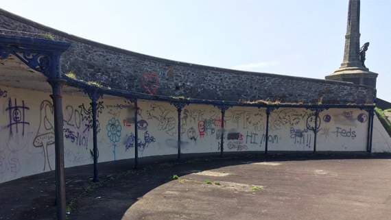 Anger as shelter covered in ‘obscene’ graffiti | cambrian-news.co.uk