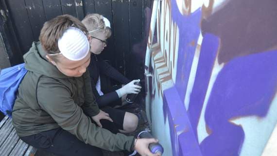 Graffiti artists highlight valley myths and legends | cambrian-news.co.uk