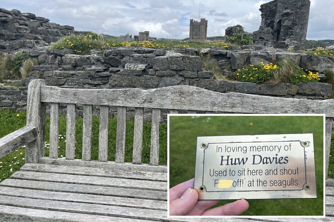 Memorial plaque on castle bench removed | cambrian-news.co.uk