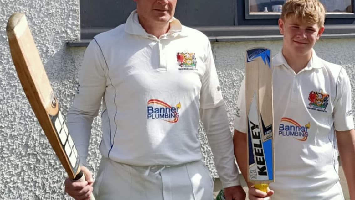 Father and son Mel and Noa Jones rack up 162 runs | cambrian-news.co.uk