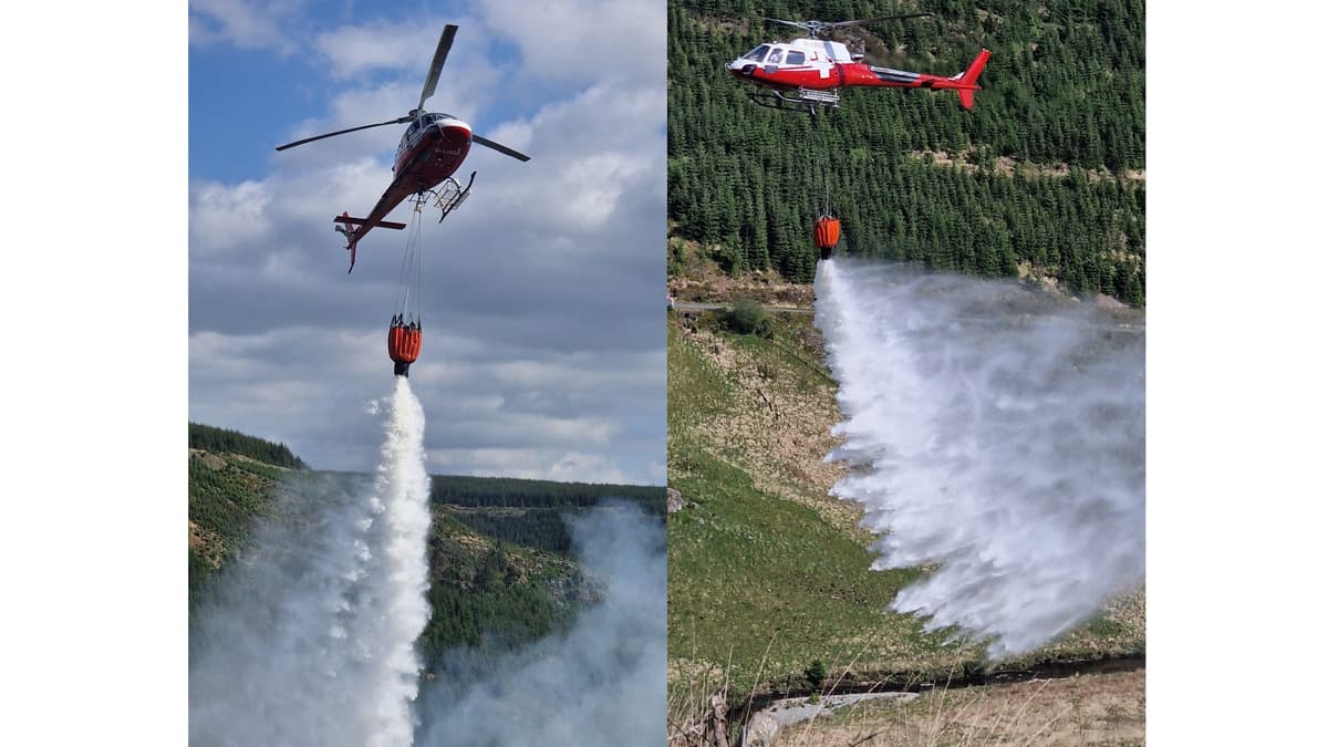 Wildfire helicopter helps crews tackle blaze near Tregaron | cambrian ...