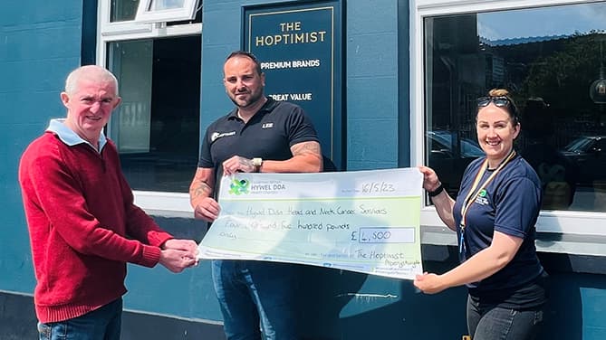 Aberystwyth pub The Hoptimist raises £4,500 for Hywel Dda head and neck ...
