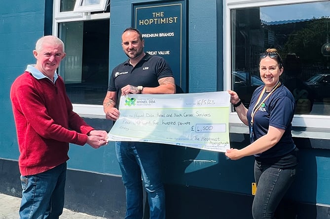 Aberystwyth pub The Hoptimist raises £4,500 for Hywel Dda head and neck ...