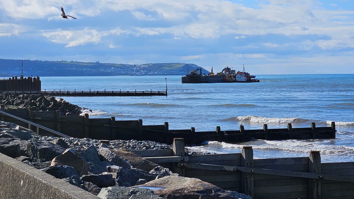 Norwegian boulders for Aberaeron coastal defence scheme arrive by sea ...