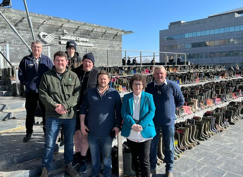 Thousands of wellies line the steps of the Senedd in protest at SFS ...