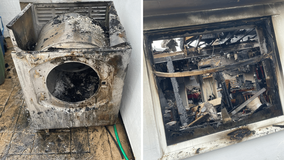 Dramatic photographs show devastation of tumble dryer house fire in ...