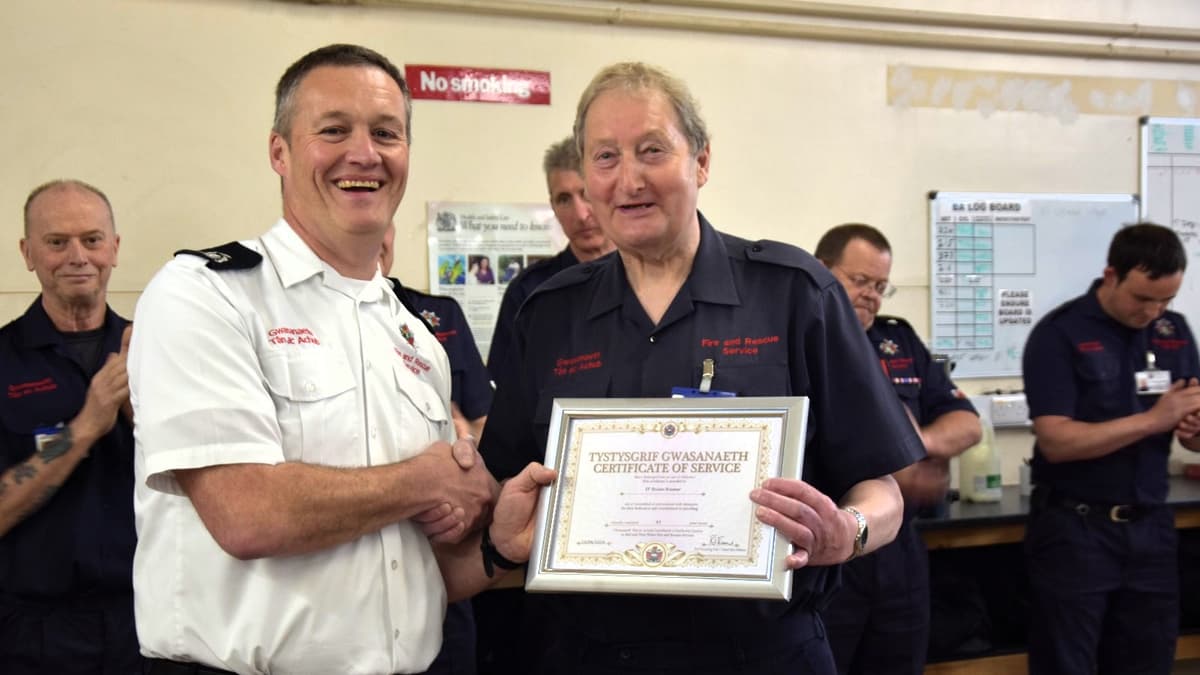 Final drill for firefighter Brian after 45 years service | cambrian ...
