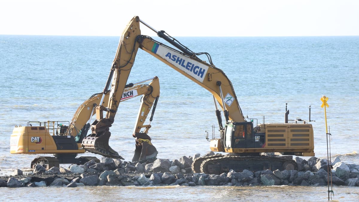 Sea defences taking shape in Aberaeron | cambrian-news.co.uk
