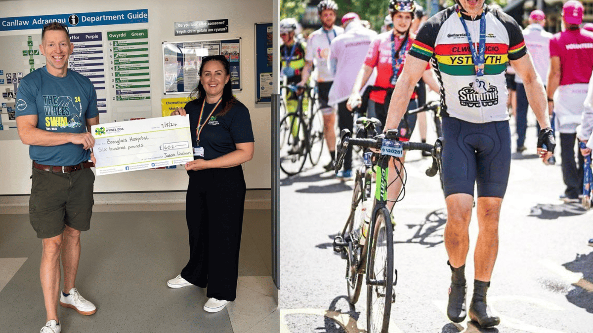 Jason raises money to thank Bronglais for his father's care | cambrian ...