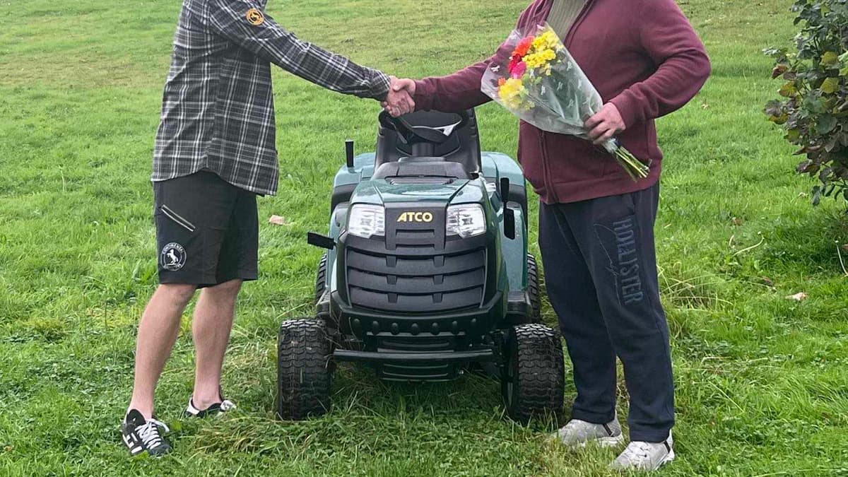 Penparcau FC gifted a ride-one mower | cambrian-news.co.uk