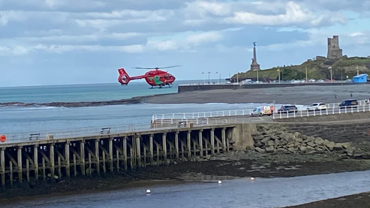Air ambulance lands on Aberystwyth prom as emergency services deal with ...