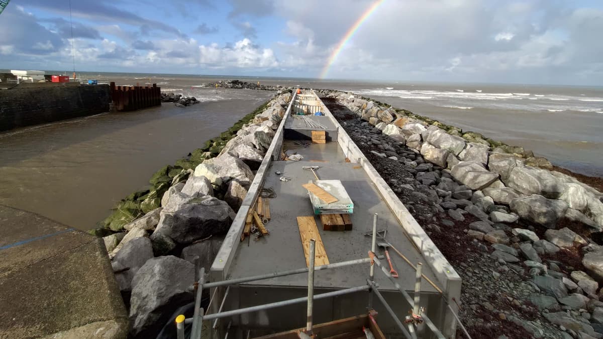 Aberaeron sea defence work not expected to be completed before June ...