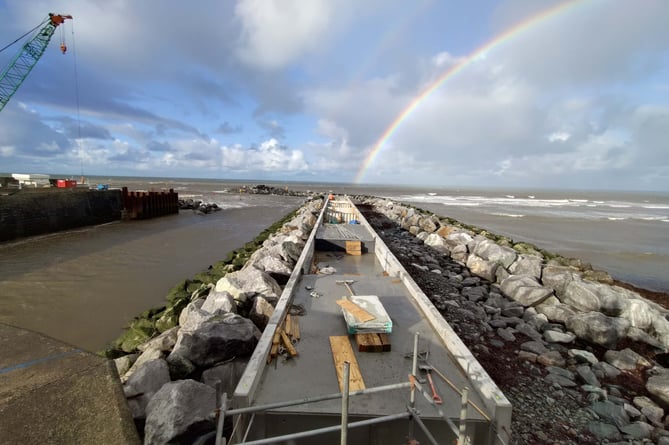 Aberaeron sea defence work not expected to be completed before June ...