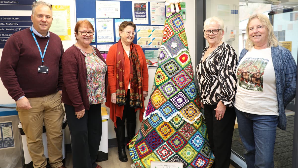 Crocheted Christmas tree on show at Machynlleth’s community hospital ...