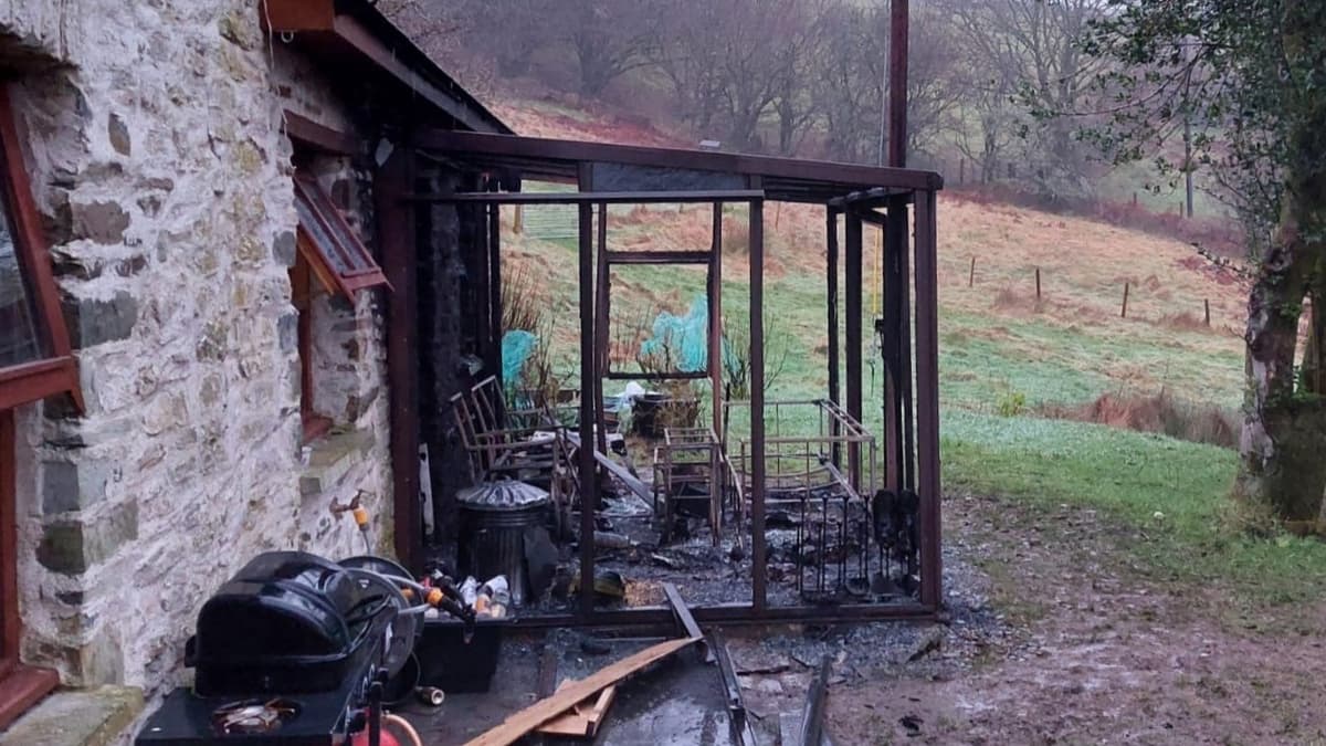 Conservatory destroyed by fire | cambrian-news.co.uk
