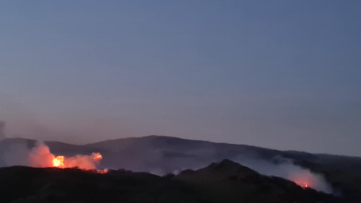 Smoke rises from Cwm Rheidol fire as firefighting efforts continue ...